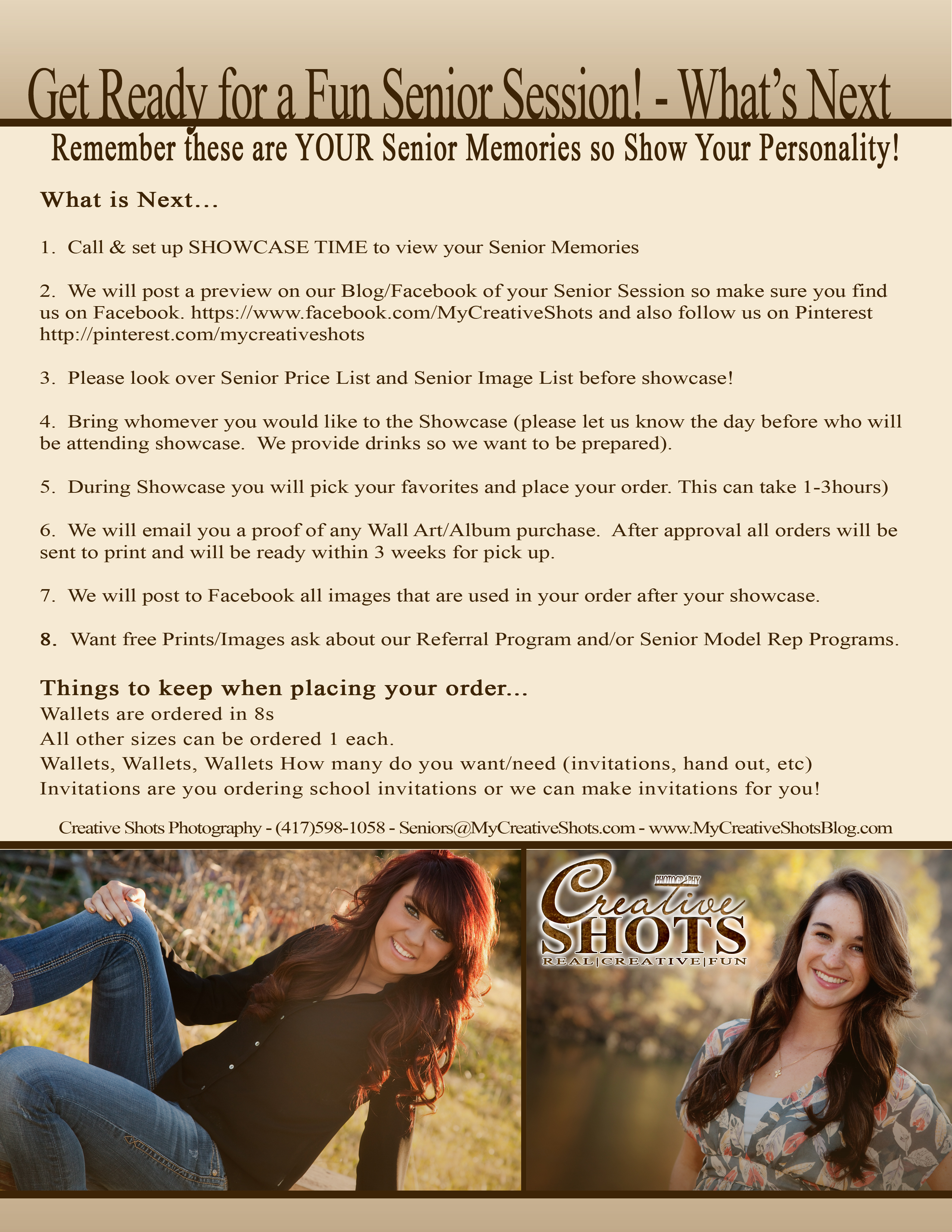 Your Senior Session - Senior Photography - Creative Shots Photography